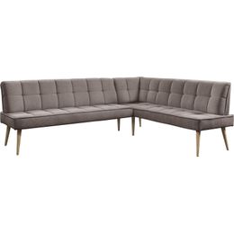 Eckbank, B:254cm H:95cm T:196cmlatte, exxpo - SOFA FASHION, 94% PES, 6% NY, Esszimmer, Sitzb&auml;nke, "Latte", moderne Sitz- und R&uuml;ckensteppung, bequem