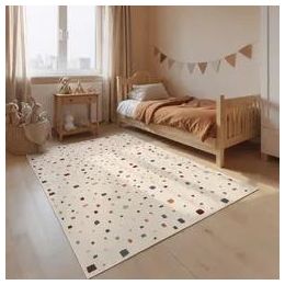 Kinderteppich Hanse Home "Funny Squares", creme multifarben, B:120cm H:10mm L:170cm, Polypropylen, Teppiche, Kinderteppich, Pflegeleicht, Weich, Kinderzimmer, Spielteppich, Spielunterlage