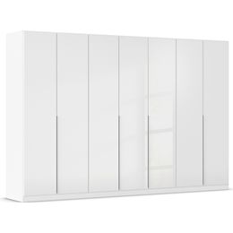 Dreht&uuml;renschrank OTTO HOME "Kleiderschrank Kleiderschr&auml;nke Schrank Garderobe AGORDO mit Glasfront", wei&szlig; (alpinwei&szlig;, glas kristallwei&szlig;), B:315cm H:210cm T:54cm, Holzwerkstoff, Schr&auml;nke, Dreht&uuml;renschrank, durchdachte Innenausstattung, in 7 Breiten und 2 H&ouml;hen MADE IN GERMANY