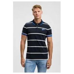 Poloshirt CAMP DAVID, Herren, Gr. 4XL, blau, Piqu&eacute;, Material: 100% Baumwolle, bedruckt, gestreift, regular fit normal, hoch geschlossener Ausschnitt, eingesetzt B&uuml;ndchen, Shirts, aus Baumwolle