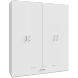 Kleiderschrank FORTE, wei&szlig;, B:177,5cm H:210,5cm T:54,2cm, Schr&auml;nke, Kleiderschrank, Dreht&uuml;renschrank, sehr viel Stauraum