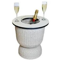 Beistelltisch COOTAB COOLER TABLE "3-in-1 Loungetisch mit Acryl-K&uuml;hler Paris 43 cm", beige (champagner), B:41cm H:43cm T:41cm, Tische, Beistelltisch, Wetterfest, Pflegeleicht, Hitzebest&auml;ndig