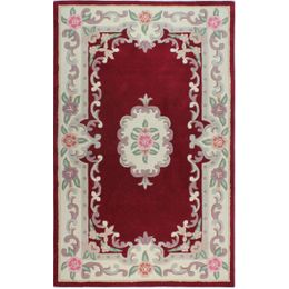 Wollteppich FLAIR RUGS "Aubusson", rot, B:150cm H:10mm L:240cm, Wolle, Teppiche, Wolle, Teppich, Wohnzimmer, Schlafzimmer, Esszimmer
