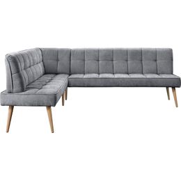 Eckbank, B:254cm H:95cm T:196cmantrazith, exxpo - SOFA FASHION, 100% PES, Esszimmer, Sitzb&auml;nke, "Latte", moderne Sitz- und R&uuml;ckensteppung, bequem und