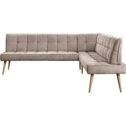Eckbank, B:254cm H:95cm T:196cmbeige, exxpo - SOFA FASHION, 100% PES, Esszimmer, Sitzb&auml;nke, "Latte", moderne Sitz- und R&uuml;ckensteppung, bequem und