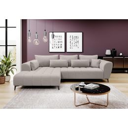 Ecksofa WERK2 "Garay, XXL-Liegefl&auml;che: elektrisch ausziehbar auf ca. 228&times;126 cm", beige, B:287cm H:64cm T:220cm, 100% Polyester, Sofas, Ecksofa, Luxus in &Uuml;bergr&ouml;&szlig;e: XXL-Liegefl&auml;che, Komfort-Ottomane & stilvolle F&uuml;&szlig;e