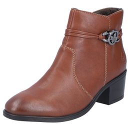 Stiefelette Rieker, Damen, Gr. 42, braun (nussbraun), Lederimitat, Schuhe Stiefelette, Ankleboots, Klassik-Stiefelette, Blockabsatz, Innenrei&szlig;verschluss