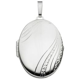Medallionanh&auml;nger Jobo "Anh&auml;nger Medaillon oval", silber (silber 925), Schmuckanh&auml;nger, Damen, Silber 925 (Sterlingsilber), 925 Silber