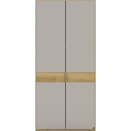 Kleiderschrank Musterring "Savona, Kleiderschrank, Schrank, Garderobe, teilmassiv Eiche", braun, B:100cm H:216cm, Schr&auml;nke, Kleiderschrank, T&uuml;ren in Bianco-Eiche massiv, Spiegel-/Glast&uuml;ren, verschiedene Gr&ouml;&szlig;en