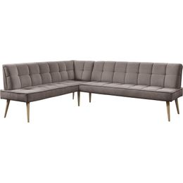 Eckbank, B:254cm H:95cm T:196cmlatte, exxpo - SOFA FASHION, 94% PES, 6% NY, Esszimmer, Sitzb&auml;nke, "Latte", moderne Sitz- und R&uuml;ckensteppung, bequem