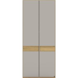 Kleiderschrank Musterring "Savona, Kleiderschrank, Schrank, Garderobe, teilmassiv Eiche", braun, B:100cm H:236cm, Schr&auml;nke, Kleiderschrank, T&uuml;ren in Bianco-Eiche massiv, Spiegel-/Glast&uuml;ren, verschiedene Gr&ouml;&szlig;en