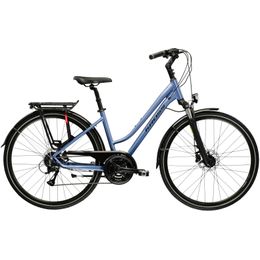 Trekkingrad KROSS "Trans 4.0" Gr. 48, blau (blau, schwarz), Fahrr&auml;der, Damen, 48cm, 28 Zoll (71,12cm) hinten: 28 Zoll (71,12cm)