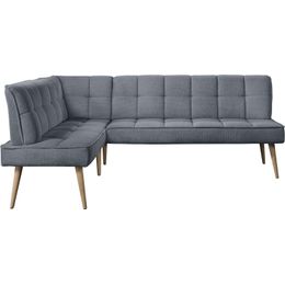 Eckbank, B:234cm H:95cm T:156cmantrazith, exxpo - SOFA FASHION, 94% PES, 6% NY, Esszimmer, Sitzb&auml;nke, "Latte", moderne Sitz- und R&uuml;ckensteppung,