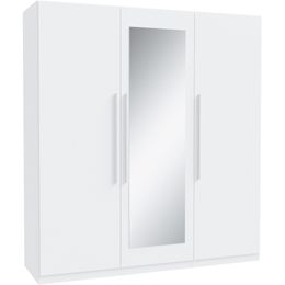 Kleiderschrank FORTE, wei&szlig;, B:180,6cm H:212,9cm T:59cm, FSC-zertifizierter Holzwerkstoff, Schr&auml;nke, Kleiderschrank, B/H/T 180,6/212,9/59 cm, Stauraum, Spiegelt&uuml;re