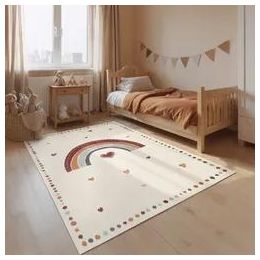 Kinderteppich Hanse Home "Luvy", creme multifarben, B:200cm H:10mm L:290cm, Polypropylen, Teppiche, Kinderteppich, Pflegeleicht, Weich, Kinderzimmer, Spielteppich, Spielunterlage