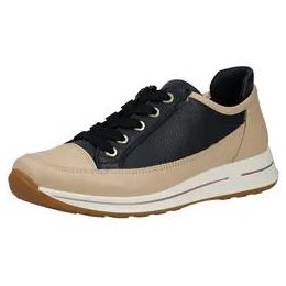 Sneaker Ara "Ara Sneaker Glattleder", Damen, Gr. 41, beige, blau, Glattleder, Schuhe Sneaker