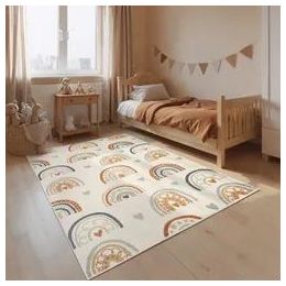 Kinderteppich Hanse Home "Bowie", creme multifarben, B:160cm H:10mm L:235cm, Polypropylen, Teppiche, Kinderteppich, Pflegeleicht, Weich, Kinderzimmer, Spielteppich, Spielunterlage
