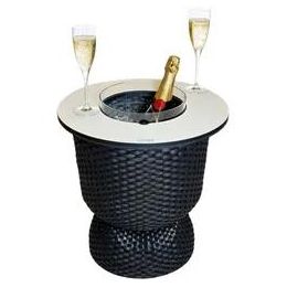 Beistelltisch COOTAB COOLER TABLE "3-in-1 Loungetisch mit Acryl-K&uuml;hler Paris 43 cm", schwarz (schwarz, champagner), B:41cm H:43cm T:41cm, Tische, Beistelltisch, Wetterfest, Pflegeleicht, Hitzebest&auml;ndig