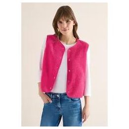 Fellweste Cecil, Damen, Gr. XL (44), beetroot pink, Stoff, 100% Polyester, unifarben, comfort fit normal, Rundhals, Westen, Rundhalsausschnitt