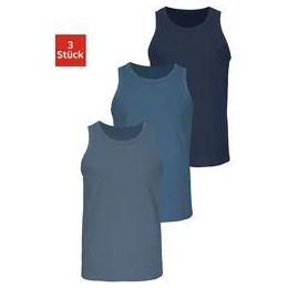 H.I.S. Tanktop H.I.S "Unterziehshirt, Unterhemd f&uuml;r Herren", Herren, Gr. 7/XL, blau (dunkelblau, mittelblau, blau), Single Jersey, Obermaterial: 100% Baumwolle, unifarben, Basic, k&ouml;rpernah normal, Rundhals, Tops Tanktop, unifarben, Rundhalsausschnitt, aus Baumwolle