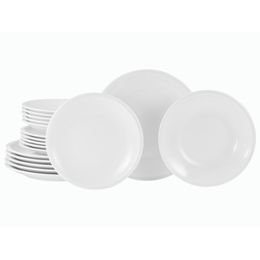 Creatable Teller-Set "Milano Weiss, Tellerset 18-tlg.", 18wei&szlig;, Geschirr-Sets, Daily Use, Minimalistischer Stil