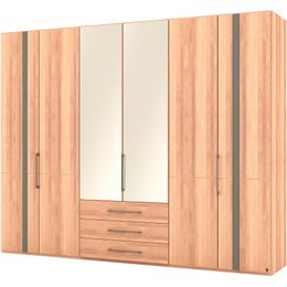 Kleiderschrank Musterring "Sorrent, Kleiderschrank, teilmassiv Eiche", braun, B:300cm H:236cm, Schr&auml;nke, Kleiderschrank, T&uuml;ren in Eiche massiv und als Parsol-Bronze-Spiegel, mit Schubk&auml;sten