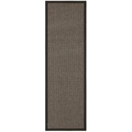 Teppich Dekowe "Naturino Rips", grau (anthrazit), B:80cm H:7mm L:250cm, Kunstfaser, Teppiche, Teppich, Flachgewebe, Sisal-Optik, mit Bord&uuml;re, In- und Outdoor geeignet