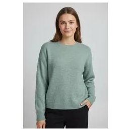Strickpullover Vila "VILIGA L/S O-NECK KNIT TOP - NOOS", Damen, Gr. XS, blau surf detail:melange, Strick, Obermaterial: 97% Polyester, 3% Elasthan, meliert, relaxed fit normal, Rundhals, Rippb&uuml;ndchen, Pullover Strickpullover, Materialmix, relaxed fit