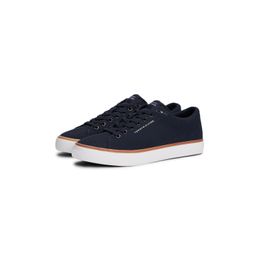 Sneaker Tommy Hilfiger "TH HI VULC CORE LOW II MESH", Herren, Gr. 41, blau (dunkelblau), Textil, Schuhe Sneaker, Basic, Schn&uuml;rschuh, Halbschuh, Freizeitschuh mit Logoschriftzug
