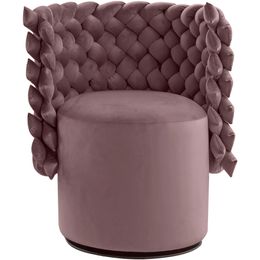 Sessel Calia italia "GIUGGIOLA Extravaganter Designsessel", rosa, B:70cm H:81cm T:62cm, 100% Polyester, Sessel, Sessel, Drehsessel, wahlweise mit Drehfunktion