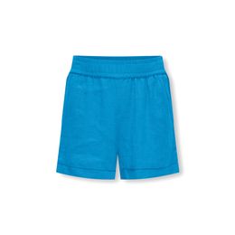 Shorts KIDS Only "KOGTOKYO LINEN BLEND SHORTS PNT", M&auml;dchen, Gr. 158, N-Gr, blau (azure blau), Web, Obermaterial: 55% Viskose, 45% Leinen, unifarben, regular fit kniefrei, Hosen Shorts, mit Leinen