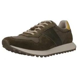 Sneaker Bugatti "Bugatti Sneaker Leder", Herren, Gr. 42, dunkelgr&uuml;n, Leder, Schuhe Sneaker