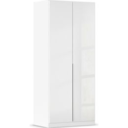 Dreht&uuml;renschrank OTTO HOME "Kleiderschrank Kleiderschr&auml;nke Schrank Garderobe AGORDO mit Glasfront", wei&szlig; (alpinwei&szlig;, glas kristallwei&szlig;), B:91cm H:210cm T:54cm, Holzwerkstoff, Schr&auml;nke, Dreht&uuml;renschrank, durchdachte Innenausstattung, in 7 Breiten und 2 H&ouml;hen MADE IN GERMANY