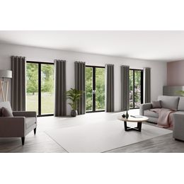 Vorhang HOMING "Katta" Gr. 1, schwarz (schwarz,wei&szlig;), B:140cm H:245cm, Baumwolle, Leinen, Polyacryl, Polyester, Gardinen, Vorhang Katta