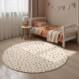 Kinderteppich Hanse Home "Konfetti", creme multifarben, H:10mm &Oslash;:160cm, Polypropylen, Teppiche, Kinderteppich, Pflegeleicht, Weich, Kinderzimmer, Spielteppich, Spielunterlage
