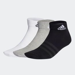 Funktionssocken adidas Performance "THIN AND LIGHT ANKLE SOCKEN, 3 PAAR", Herren, Gr. L (43/45), blau (medium grau heather, wei&szlig;, schwarz), Obermaterial: 51% Baumwolle, 46% Polyester, 2% Elasthan, 1% sonstige Fasern, Socken
