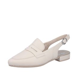 Slingsandale Rieker, Damen, Gr. 36, creme, Lederimitat, unifarben, Schuhe, Sabot, Sommerschuh, Blockabsatz, mit verstellbarem Riemchen