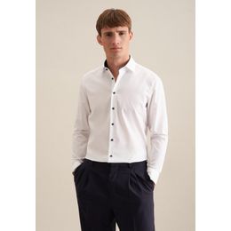 Businesshemd Seidensticker "Schwarze Rose", Herren, Gr. XS (36), verl&auml;ngerte &Auml;rmell&auml;ngen, wei&szlig;, 100% Baumwolle, unifarben, skinny fit, 2-Knopf-Manschette, Hemden, X-Slim 1/1 Extra lang Kentkragen Uni