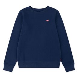 Sweatshirt LEVI'S KIDS "LVB MINI LOGO CREWNECK SWEAT", Jungen, Gr. 10 (140), blau (marineblaus), Sweatware, Obermaterial: 60% Baumwolle, 40% Polyester, unifarben, regular fit normal, Rundhals, Rippb&uuml;ndchen, Sweatshirts Sweatshirt, aus formstabilem Baumwollmix