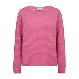 Strickpullover Freequent "FQDODO-PU-DOTTIE", Damen, Gr. S, wild orchid, Strick, Obermaterial: 100% Baumwolle, bequem h&uuml;ftbedeckend, Rundhals, B&uuml;ndchen, Pullover Strickpullover, mit Strick-Knoten-Details