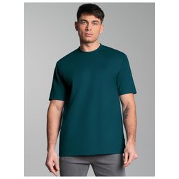 T-Shirt TRIGEMA "TRIGEMA T-Shirt aus 100% Baumwolle", Herren, Gr. S, blau (saphir), Single Jersey, 100% Baumwolle, Basic, lang, Rundhals, Shirts T-Shirt