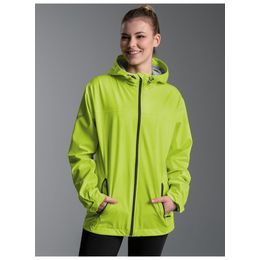 Regenjacke TRIGEMA "TRIGEMA Leichte Regenjacke", Damen, Gr. L, gelb (lemon), 82% Polyester, 14% Elasthan, 4% PU, Jacken Regenjacke