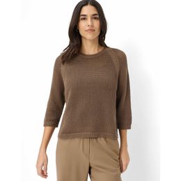 Strickpullover Brax "Style NALA", Damen, Gr. 36, braun, Strick, 100% Baumwolle, Rundhals, Pullover Strickpullover