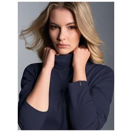Rollkragenshirt TRIGEMA "TRIGEMA Rollkragenshirt", Damen, Gr. XS, blau (navy), Feinstrick, 95% Baumwolle, 5% Elastan, Basic, normal, ohne Ausschnitt, Shirts