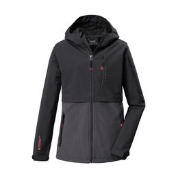 Softshelljacke Killtec "KOS 153 GRLS SFTSHLL JCKT", Kinder, Gr. 128, schwarz, Oberseite: 100% Polyester;R&uuml;ckseite: 100% Polyester;Futter: 100% Polyester, Jacken Softshelljacke, Winddichte, wasserabweisende Softshelljacke mit Kapuze