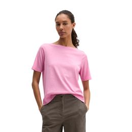 Marc O'Polo T-Shirt MARC O'POLO "aus TENCEL&trade; Lyocell-Baumwolle-Mix", Damen, Gr. L, mellow rose, Obermaterial: 67% Lyocell, 33% Baumwolle, unifarben, Basic, loose fit, U-Boot-Ausschnitt, Rippb&uuml;ndchen, Shirts T-Shirt
