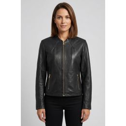 Lederjacke Mauritius "MWArmaly", Damen, Gr. L (40), schwarz, Obermaterial: 100% Schafsleder. Futter: 100% Polyester. &Auml;rmelfutter: 100% Polyester, unifarben, regular fit h&uuml;ftlang, Jacken