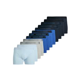 Jack & Jones Trunk JACK & JONES "JACCOOPER SOLID TRUNKS 12 PACK", Herren, Gr. XXL, 12 Stk., chambray blau pack:chambray blau, beaucoup blau, beaucoup blau, lgm, lgm, beaucoup blau, beaucoup blau, Jersey, Obermaterial: 95% Baumwolle, 5% Elasthan, unifarben, bequem, Unterhosen