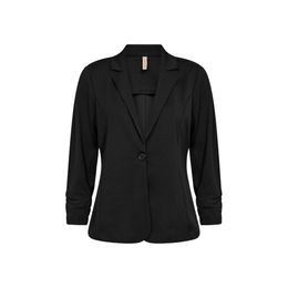 Blusenblazer soyaconcept "Soya Concept Blazer SC-SIHAM 97", Damen, Gr. L, 9999 schwarz, Obermaterial: 95% Polyester, 5% Elasthan, Blazer Blusenblazer