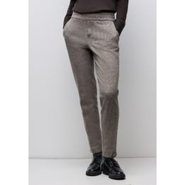 Jogger Pants Street One, Damen, Gr. 40, L&auml;nge 30, schwarzest braun, Web, 61% Baumwolle, 37% Polyester, 2% Elasthan, unifarben, comfort fit normal, Hosen, im Loose Fit